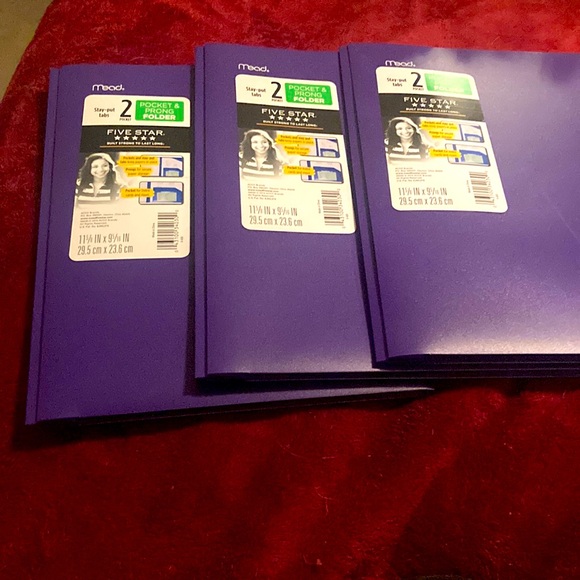 Factory Five Apparel | Office | Nwt 3 Mead 5 Star Purple Folders | Poshmark